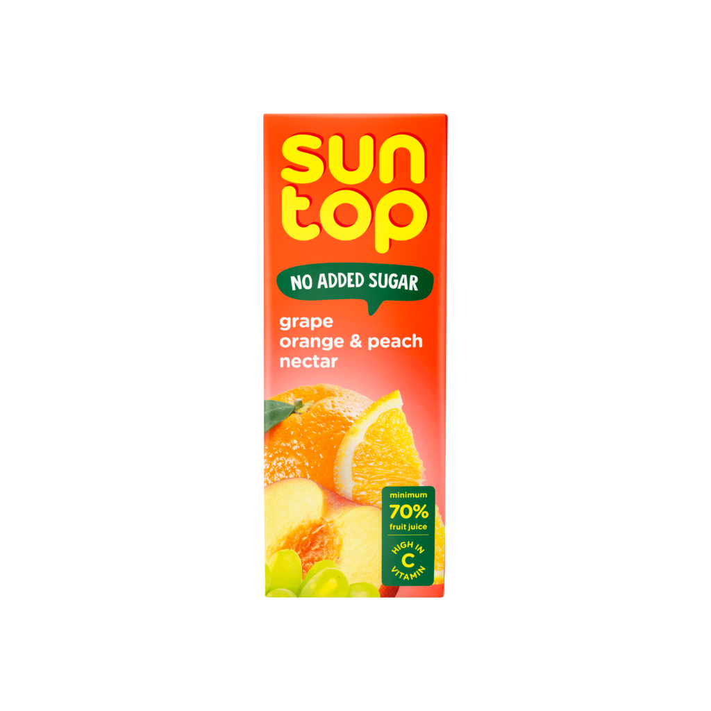 SUNTOP No Added Sugar Grape Orange & Peach Nectar 180 ml - Suntop